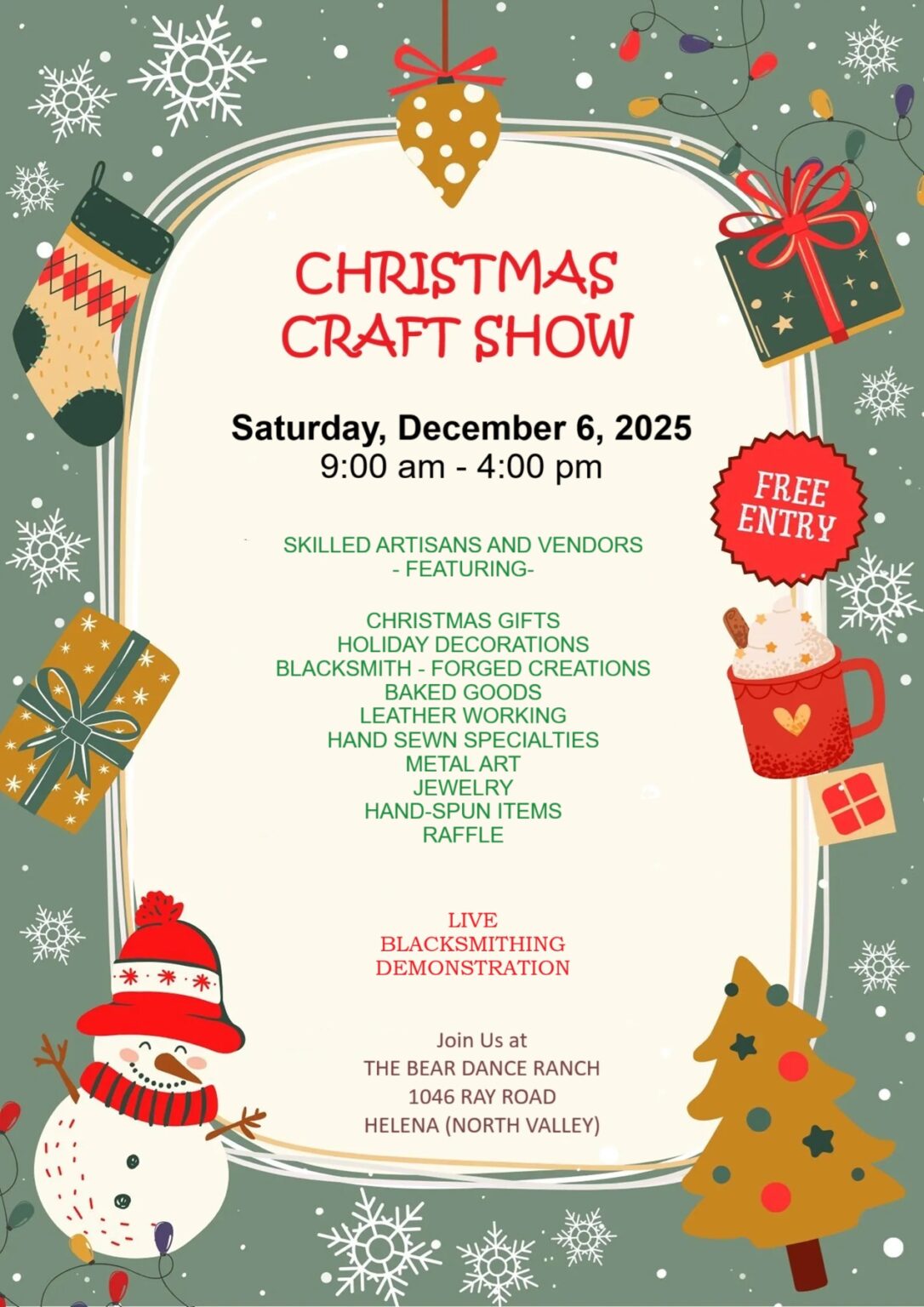 FREE CHRISTMAS CRAFT SHOW - SATURDAY, DEC. 6, 2025 | Visit Helena, Montana